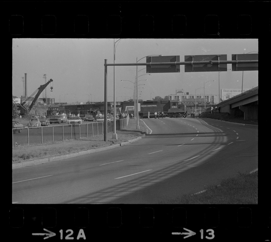 Runaway Penn Central on Southeast Expressway in South Boston - Digital ...