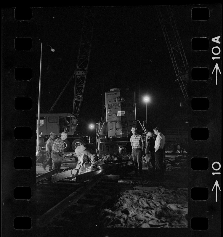 Emergency crew working on track of runaway Penn Central train on ...