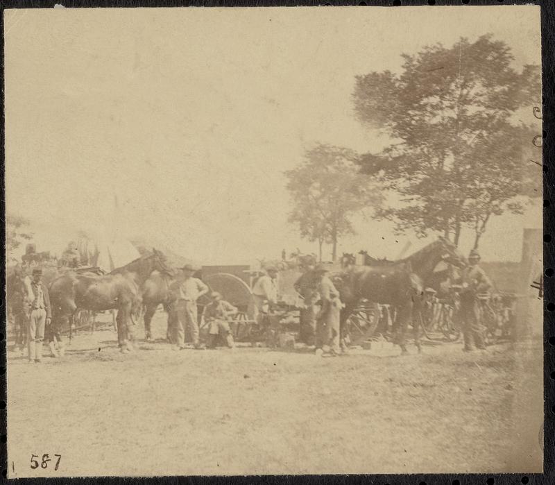 Army blacksmith and forge, Antietam, Sept., 1862 - Digital Commonwealth