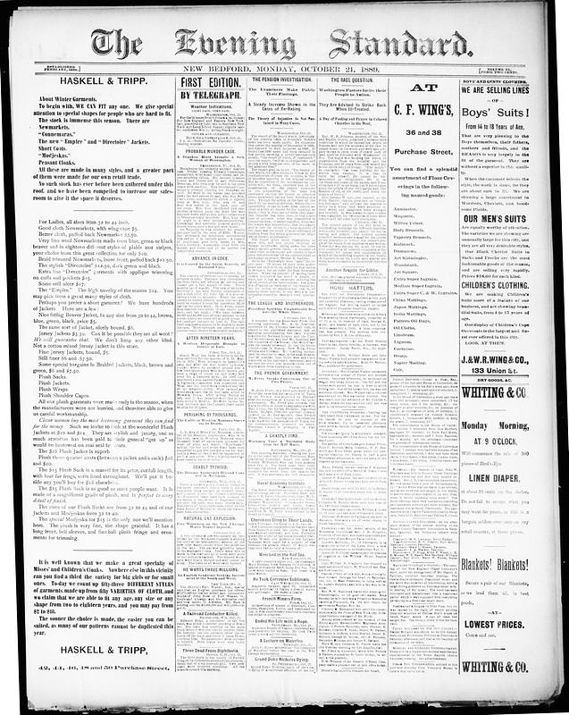 Evening Standard. October 21, 1889 - Digital Commonwealth