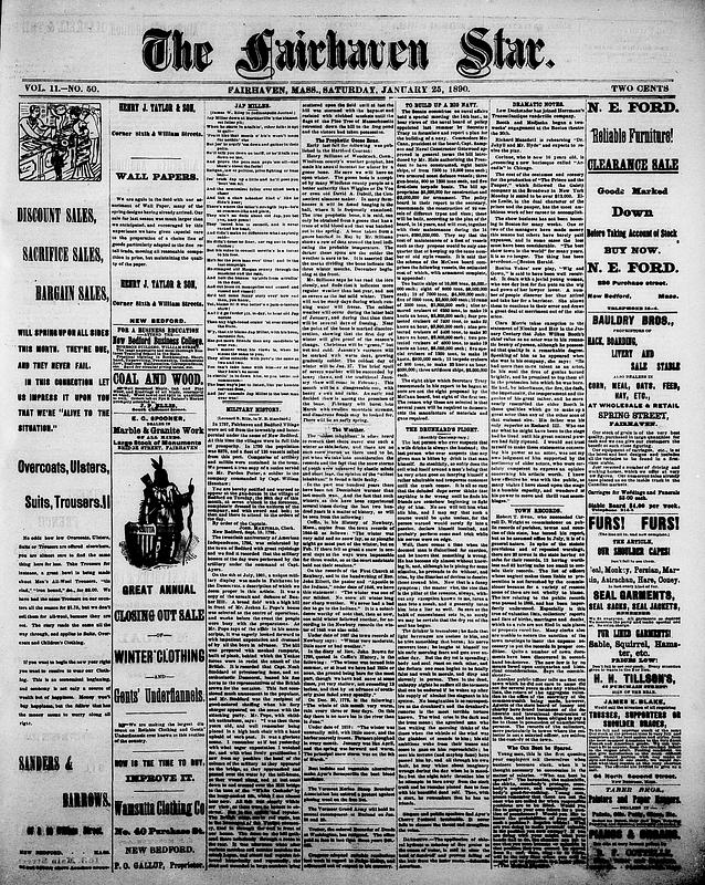 The Fairhaven Star. January 25, 1890 - Digital Commonwealth