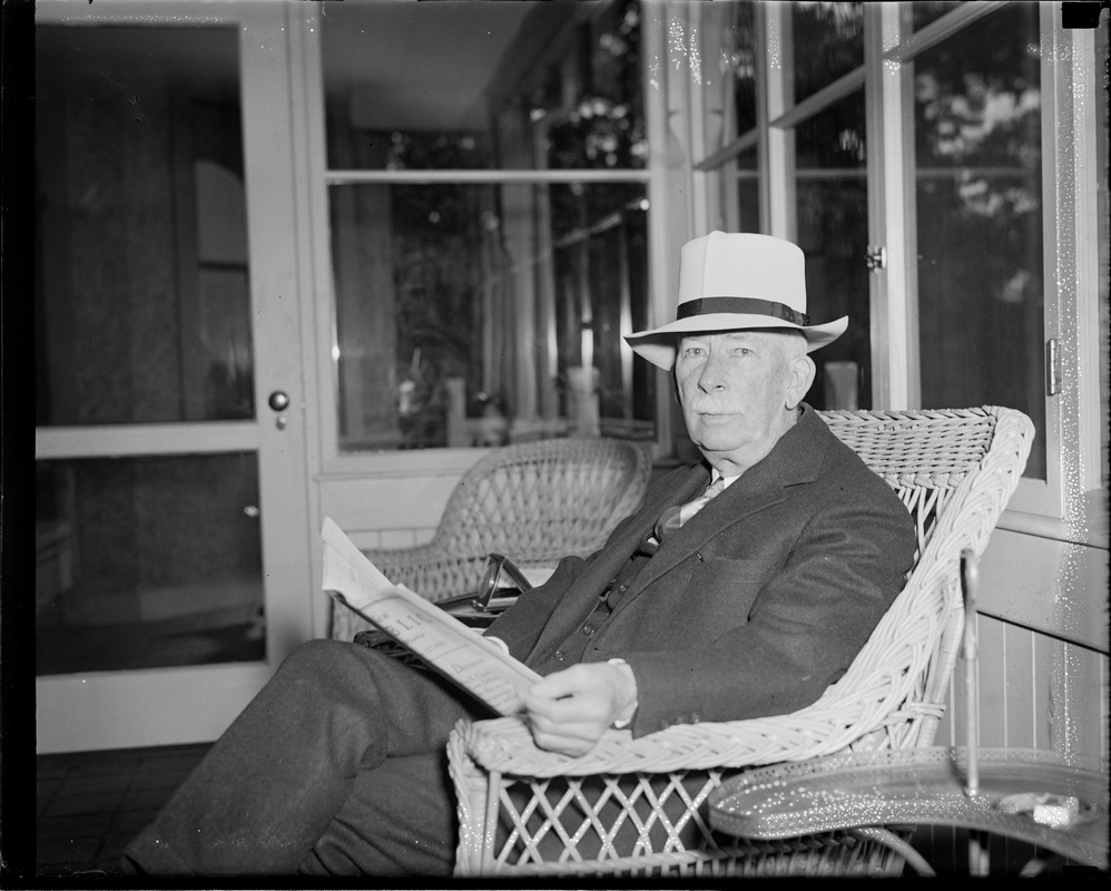 Col. House sits on veranda - Digital Commonwealth