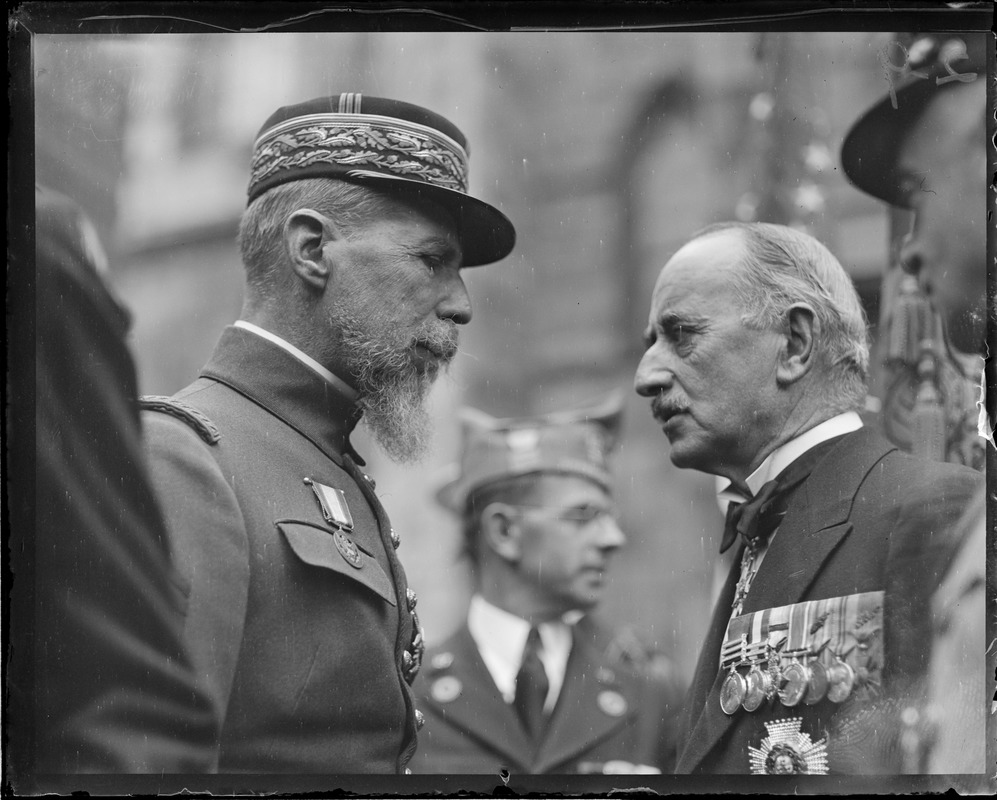 Gen. Henri Gouraud of France and Gen. Hickey of Ireland, in Boston ...