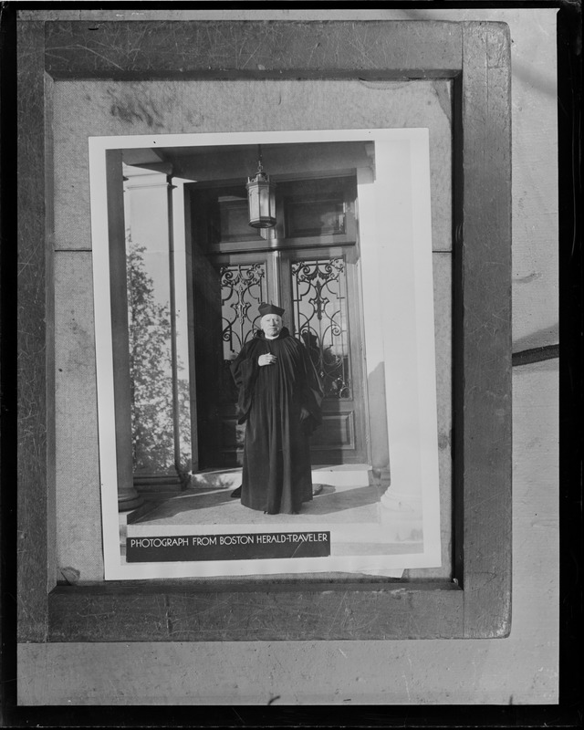Cardinal O'Connell at his home at Lake Street in Chestnut Hill ...