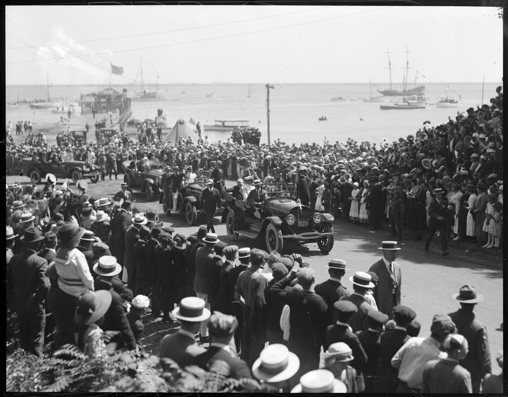 Pres. Harding rides in procession at Plymouth - Digital Commonwealth