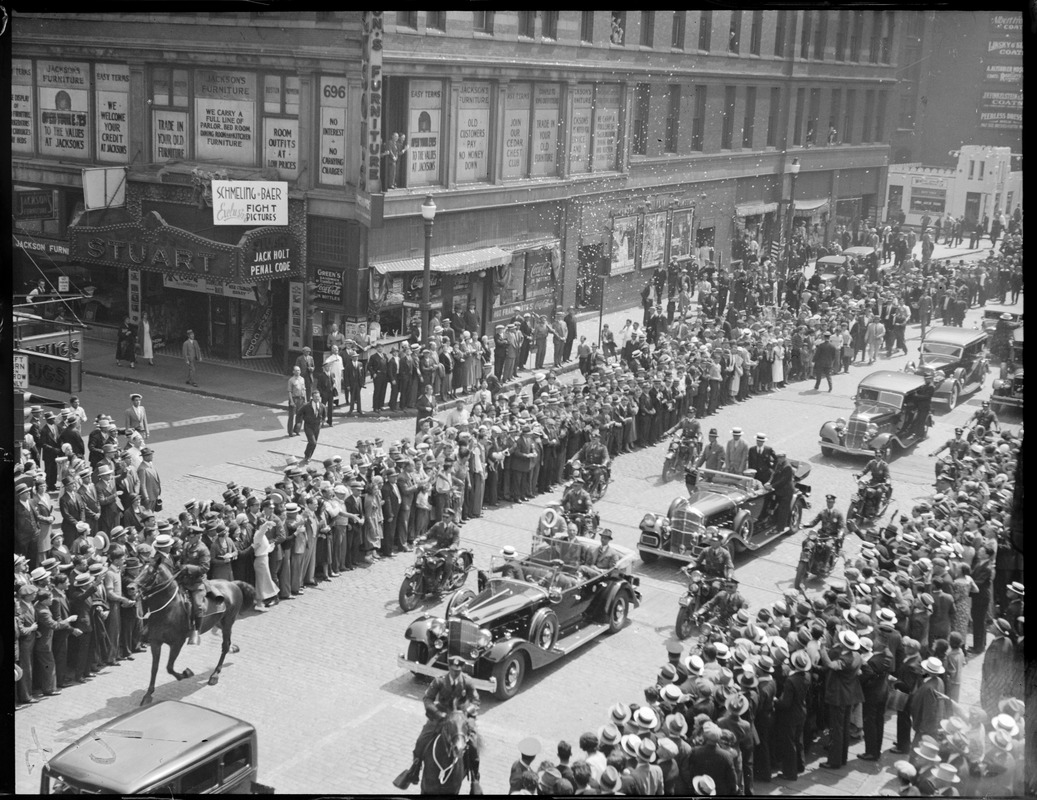 F.D.R. in Boston on Stuart St. on way to Groton - Digital Commonwealth