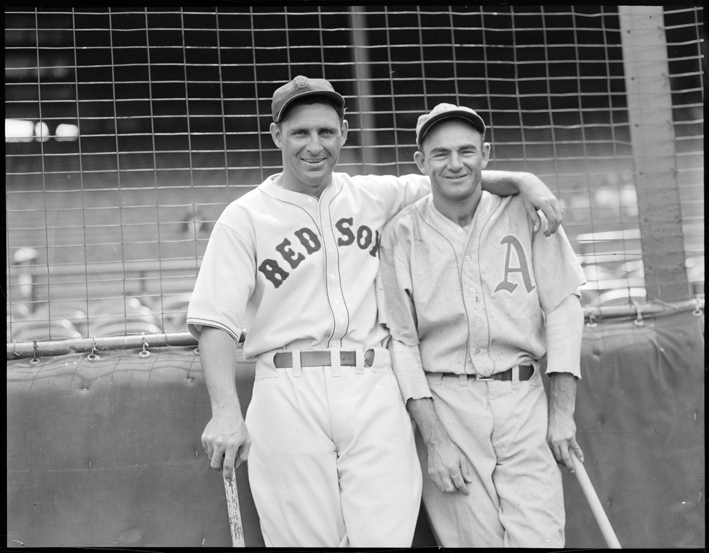 Red Sox and Athletics player pose at Fenway - Digital Commonwealth