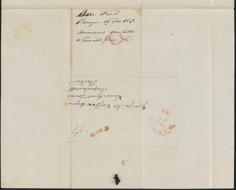 Ira Fish to George Coffin, 19 December 1843 - Digital Commonwealth