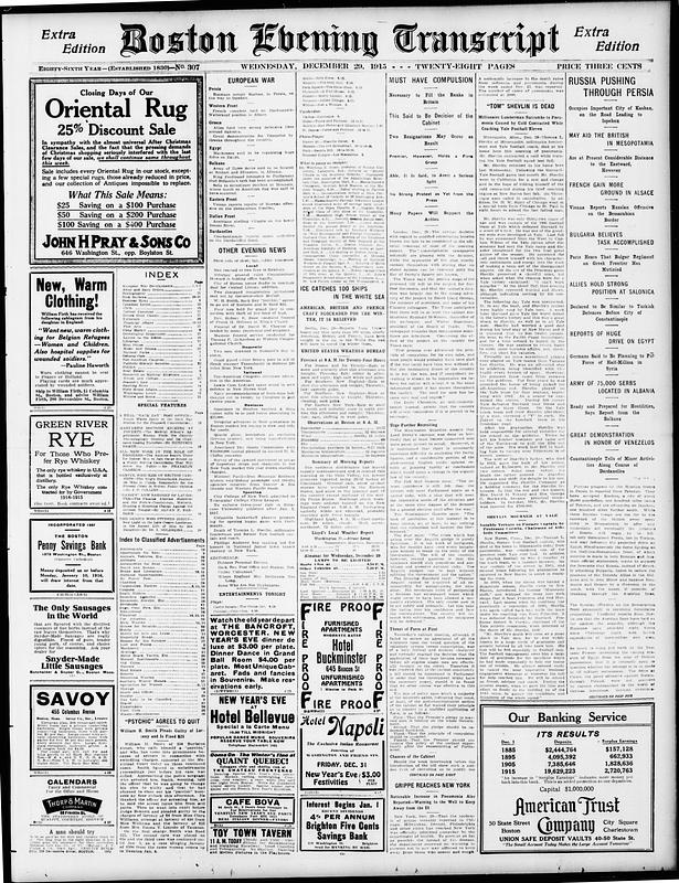 Boston Evening Transcript. December 29, 1915 - Digital Commonwealth