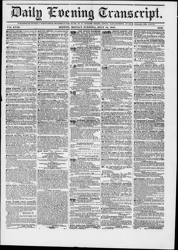 Daily Evening Transcript. July 19, 1847 - Digital Commonwealth