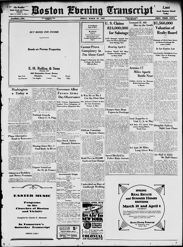 Boston Evening Transcript. March 29, 1929 - Digital Commonwealth