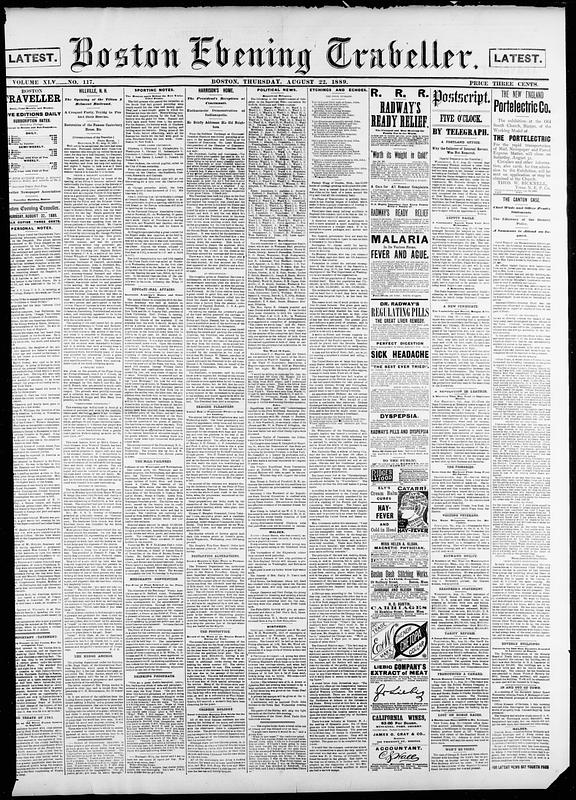 Boston Evening Traveller. August 22, 1889 - Digital Commonwealth
