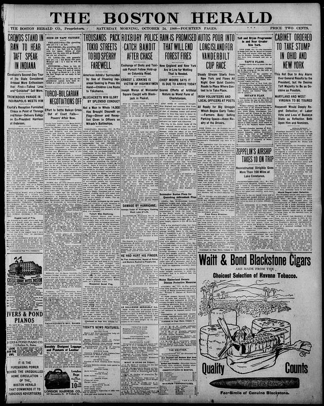 The Boston Herald. October 24, 1908 - Digital Commonwealth
