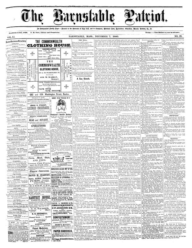 Barnstable Patriot. December 07, 1880 - Digital Commonwealth