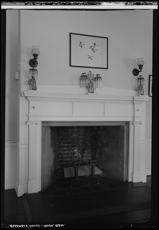 Assembly House, Federal Street, Salem: interior, fireplace - Digital ...