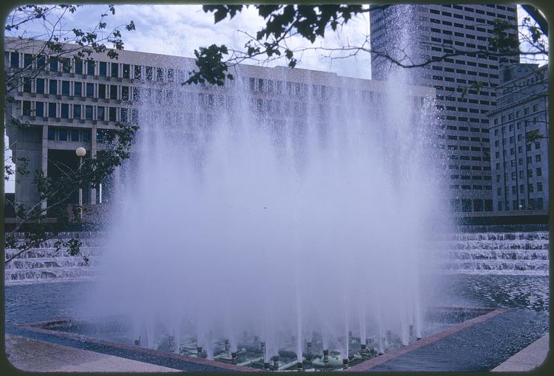 City Hall Plaza fountain - Digital Commonwealth