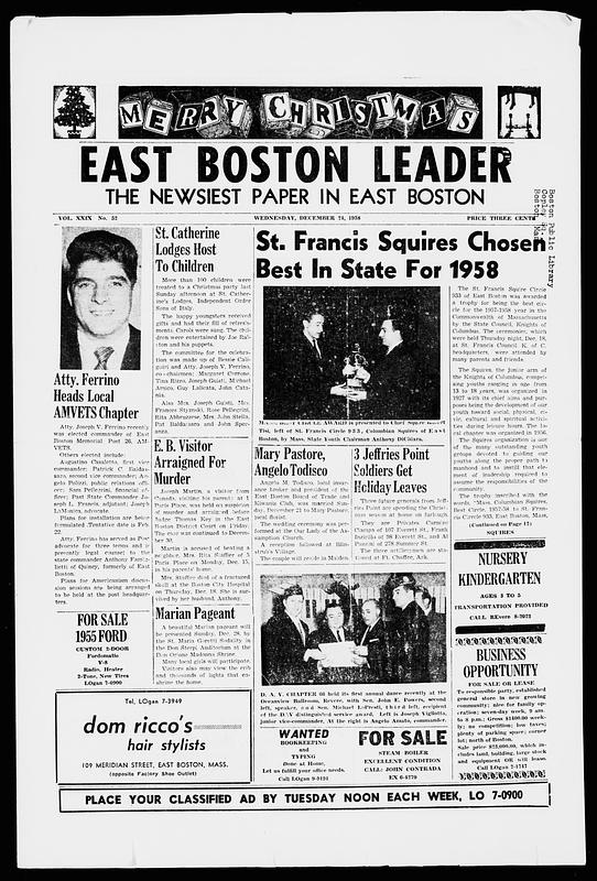 East Boston Leader. December 24, 1958 - Digital Commonwealth