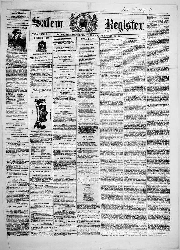 Salem Register. February 15, 1872 - Digital Commonwealth