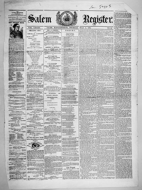 Salem Register. July 11, 1872 - Digital Commonwealth