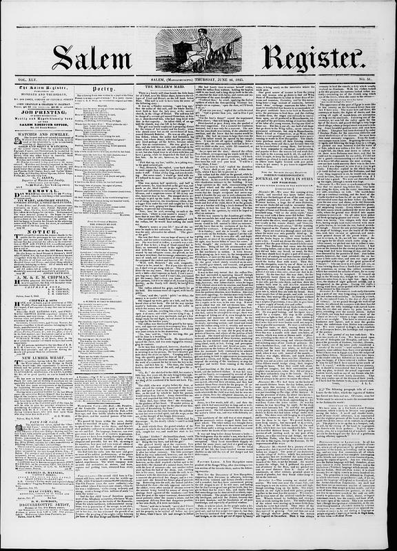 Salem Register. June 26, 1845 - Digital Commonwealth