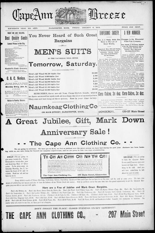 Cape Ann Breeze. January 06, 1899 - Digital Commonwealth