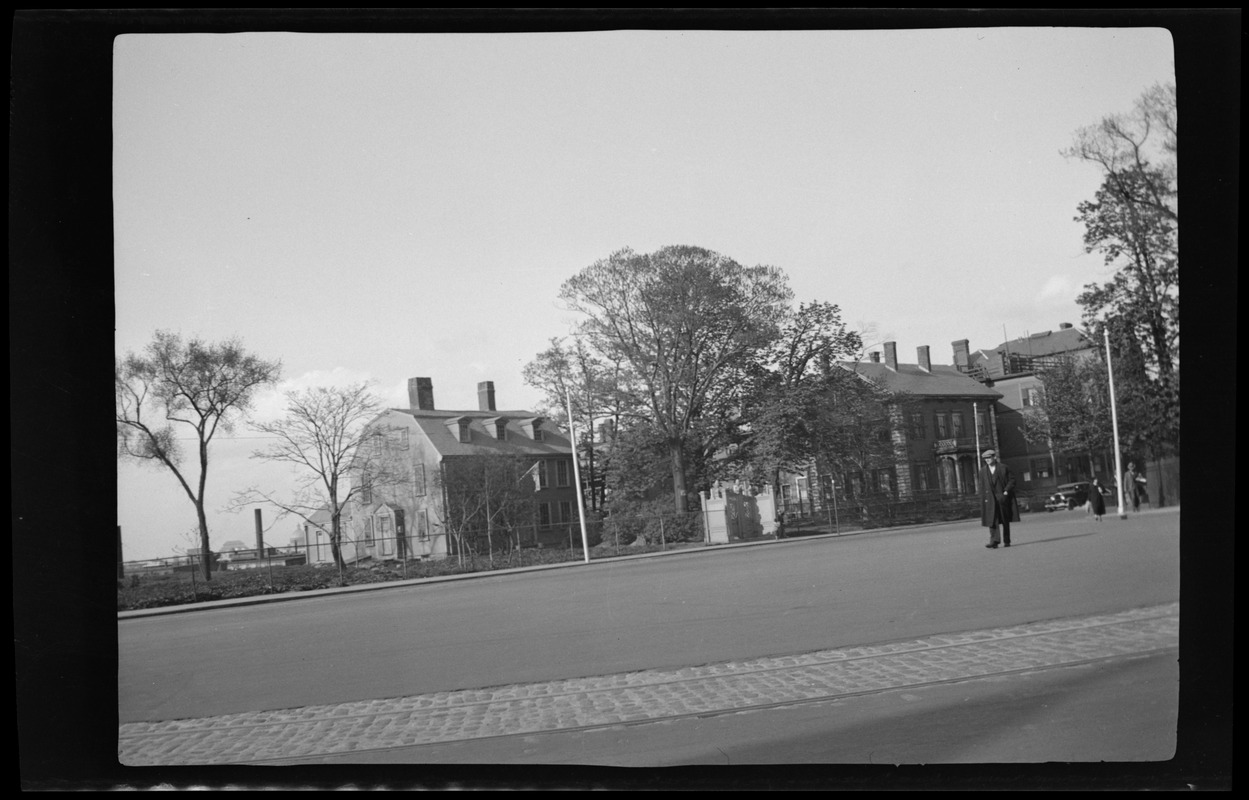 John Eliot Square, Roxbury, showing the Dillaway House on the left ...