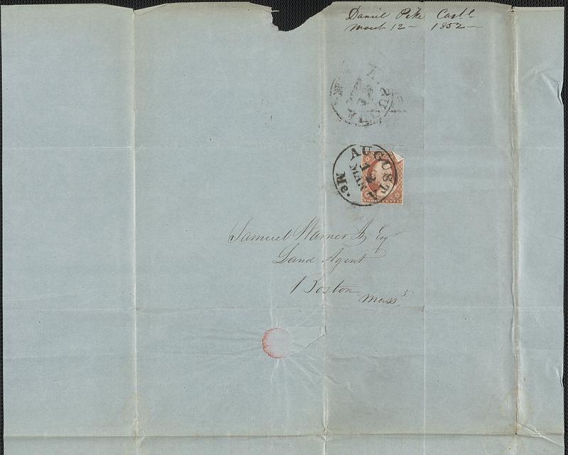 Daniel Pike to Samuel Warner, 12 March 1852 - Digital Commonwealth