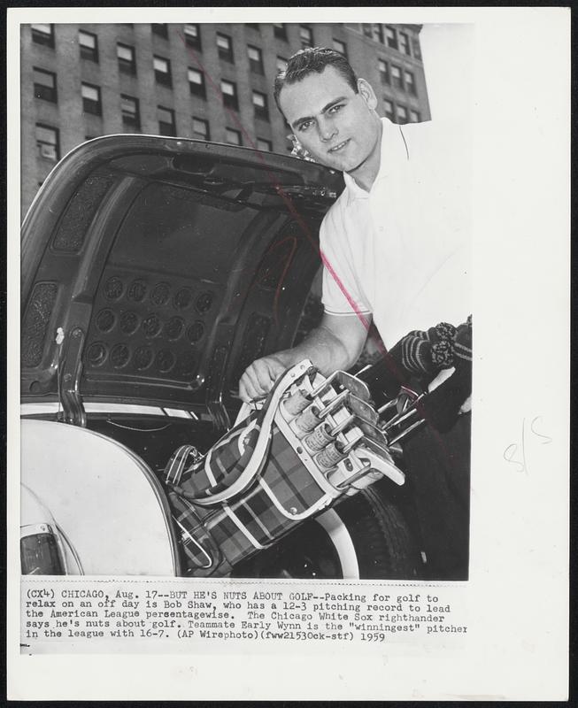 But He's Nuts About Golf-- Packing for golf to relax on an off day is ...