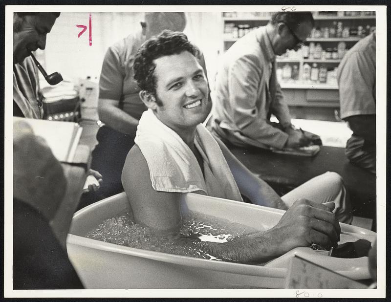 Real Sonny Day - Sonny Siebert soaks arm while answering reporters ...