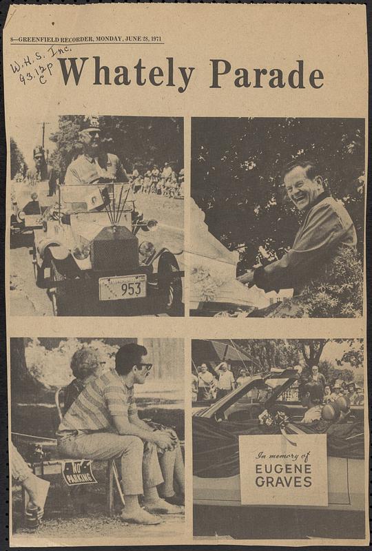 Joe Nickerson at Whately parade - Digital Commonwealth