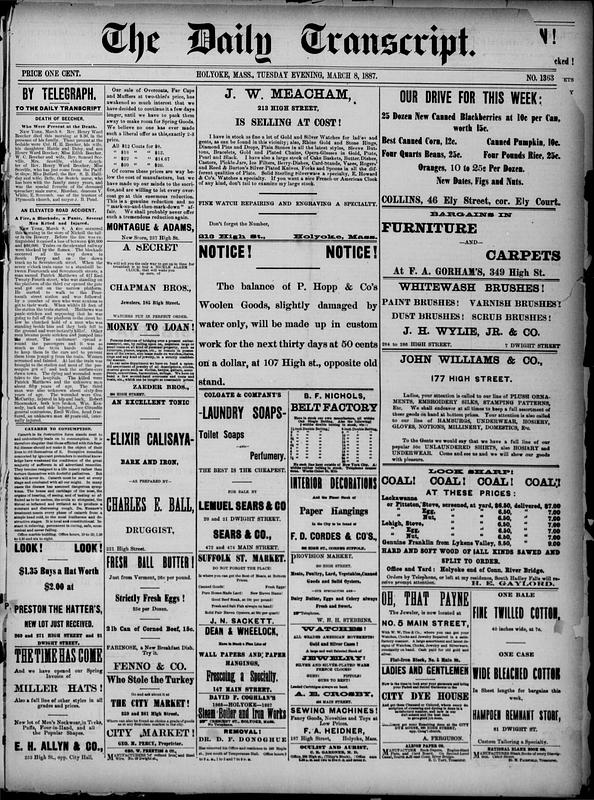 The Daily Transcript. March 08, 1887 - Digital Commonwealth