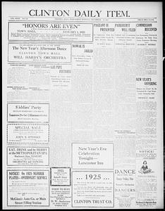 Clinton Daily Item. December 31, 1924 - Digital Commonwealth