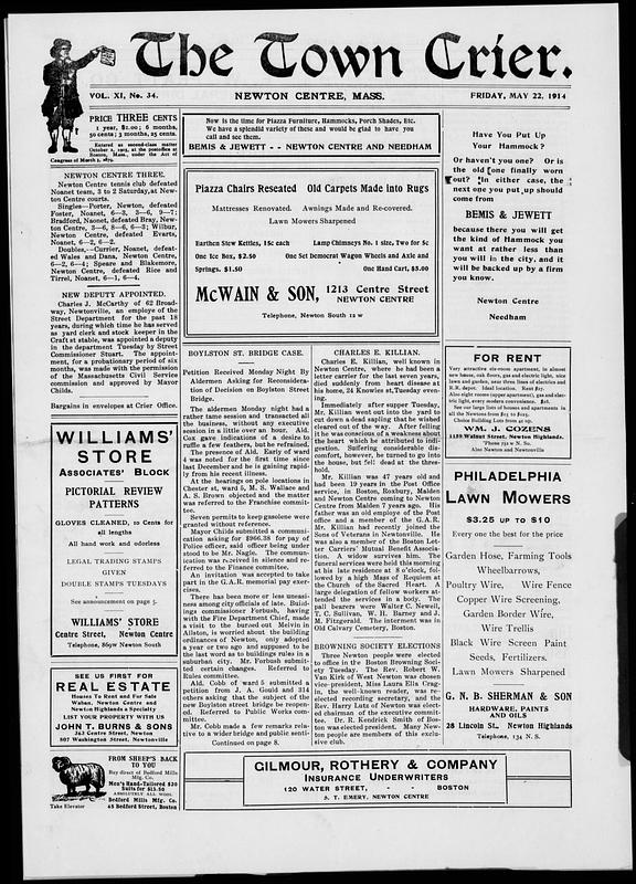 The Town Crier. May 22, 1914 - Digital Commonwealth