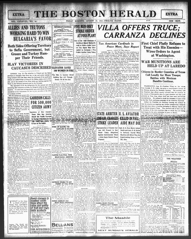 The Boston Herald. August 13, 1915 - Digital Commonwealth