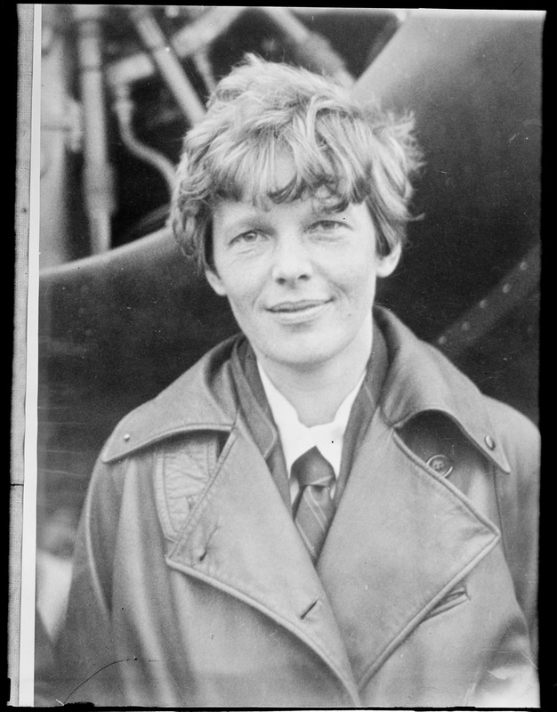 Earhart after flying across ocean - Digital Commonwealth