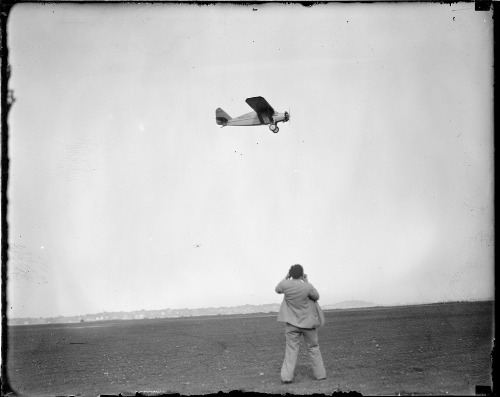 Boardman's American Legion plane in flight - East Boston Airport ...