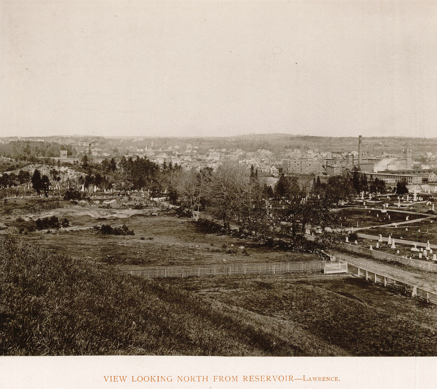 View looking north from reservoir, Lawrence - Digital Commonwealth
