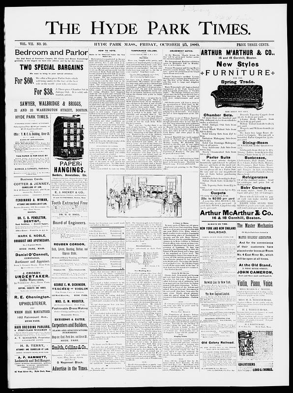 The Hyde Park Times. October 25, 1889 - Digital Commonwealth