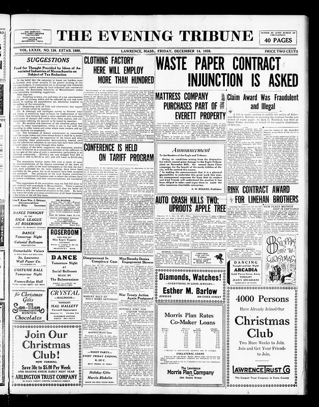 The Evening Tribune. December 14, 1928 - Digital Commonwealth