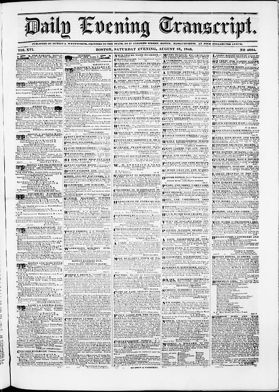 Daily Evening Transcript. August 23, 1845 - Digital Commonwealth