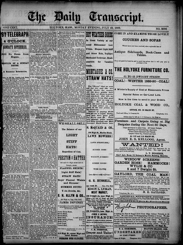 The Daily Transcript. July 22, 1889 - Digital Commonwealth