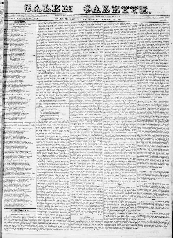 The Salem Gazette. January 23, 1827 - Digital Commonwealth