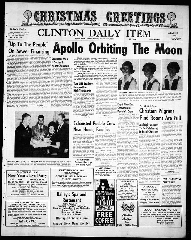 Clinton Daily Item. December 24, 1968 - Digital Commonwealth