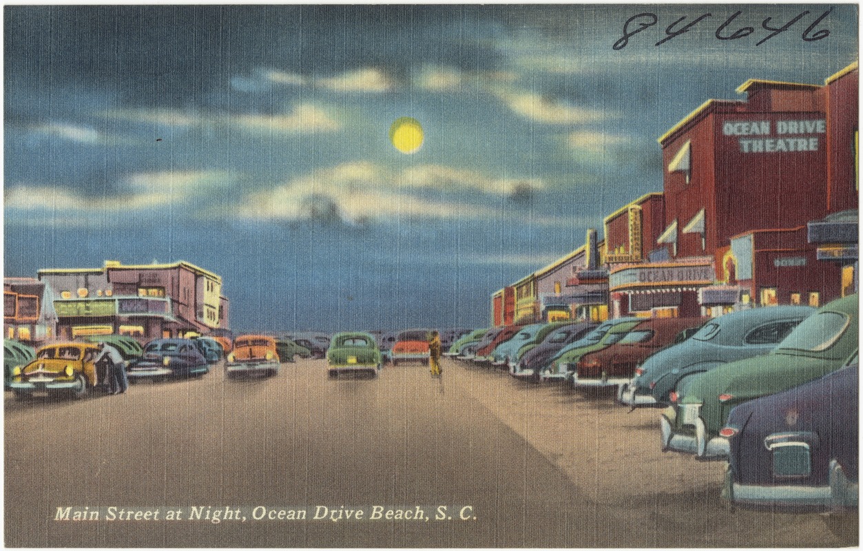 Main Street at night, Ocean Drive Beach, S. C. - Digital Commonwealth