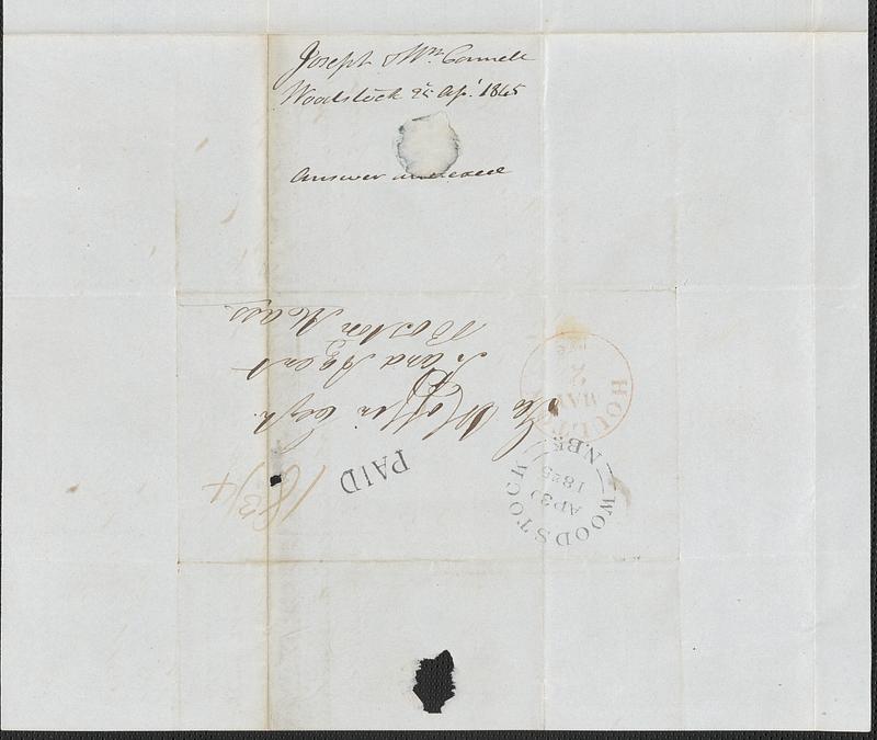 Joseph Connell to George Coffin, 25 April 1845 - Digital Commonwealth