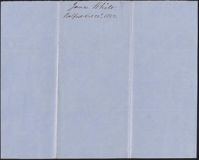 James White to Samuel Warner, 25 October 1852 - Digital Commonwealth