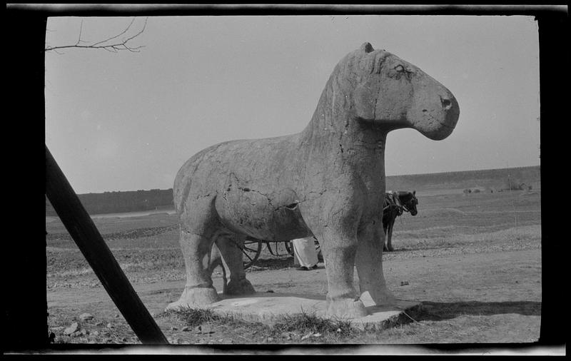 Close up of statue, Nanking, approach to Ming Tomb - Digital Commonwealth