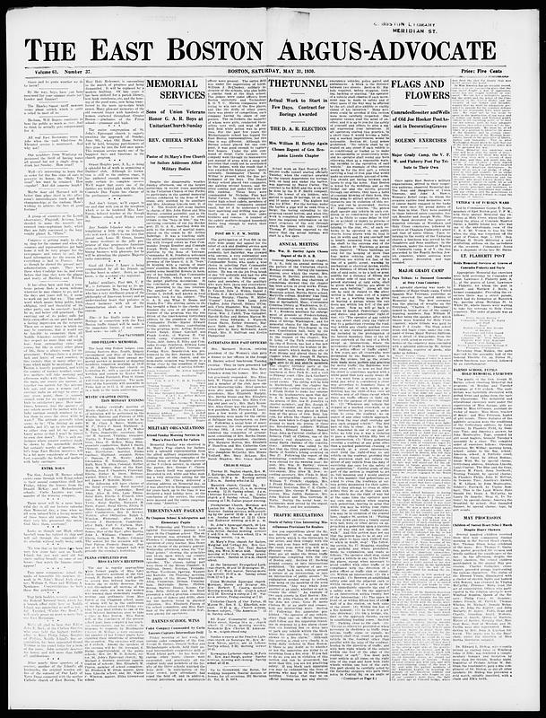East Boston Argus-Advocate. May 31, 1930 - Digital Commonwealth