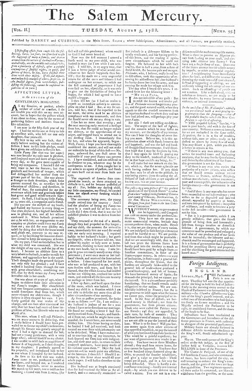 The Salem Mercury. August 05, 1788 - Digital Commonwealth