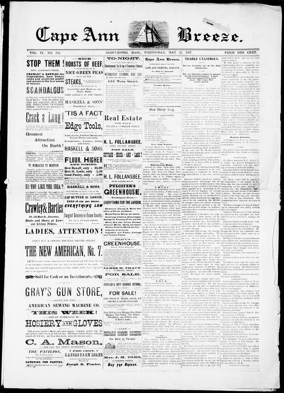 Cape Ann Breeze. May 25, 1887 - Digital Commonwealth